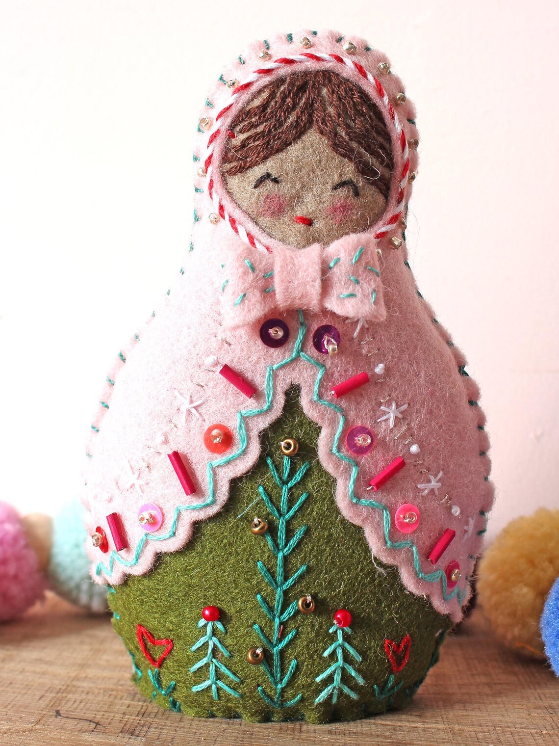 Embroidered Felt Russian Nesting Dolls Downloadable Pattern - Etsy