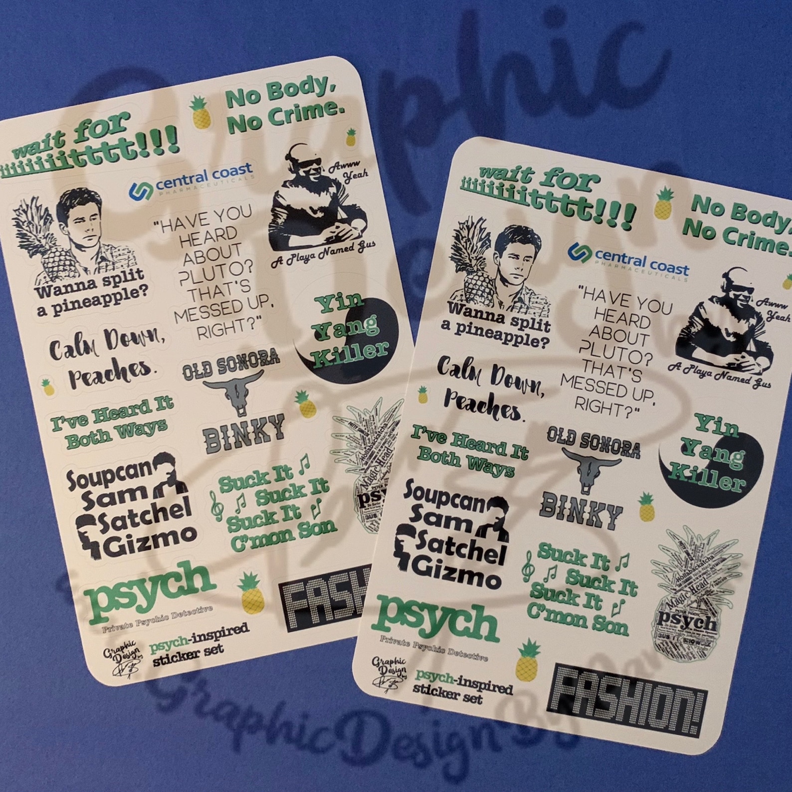 Psych Stickers Design 1 Psych Inspired Sticker Sheet Psych - Etsy