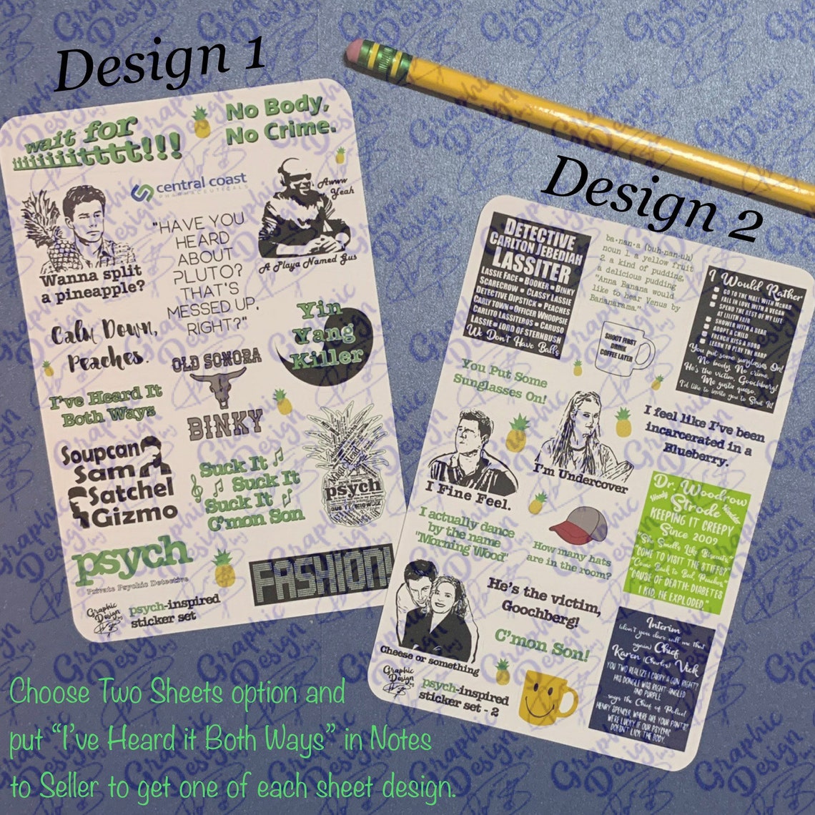 Psych Stickers Design 1 Psych Inspired Sticker Sheet Psych - Etsy
