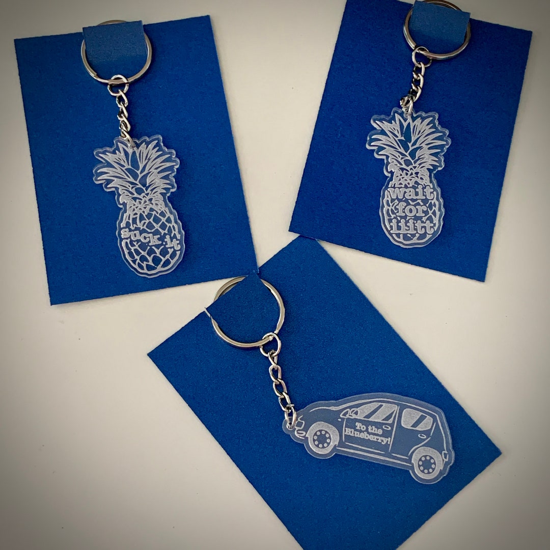 Psych Keychain Wait for Iiitt Suck It Blueberry Psych Acrylic Keychain ...