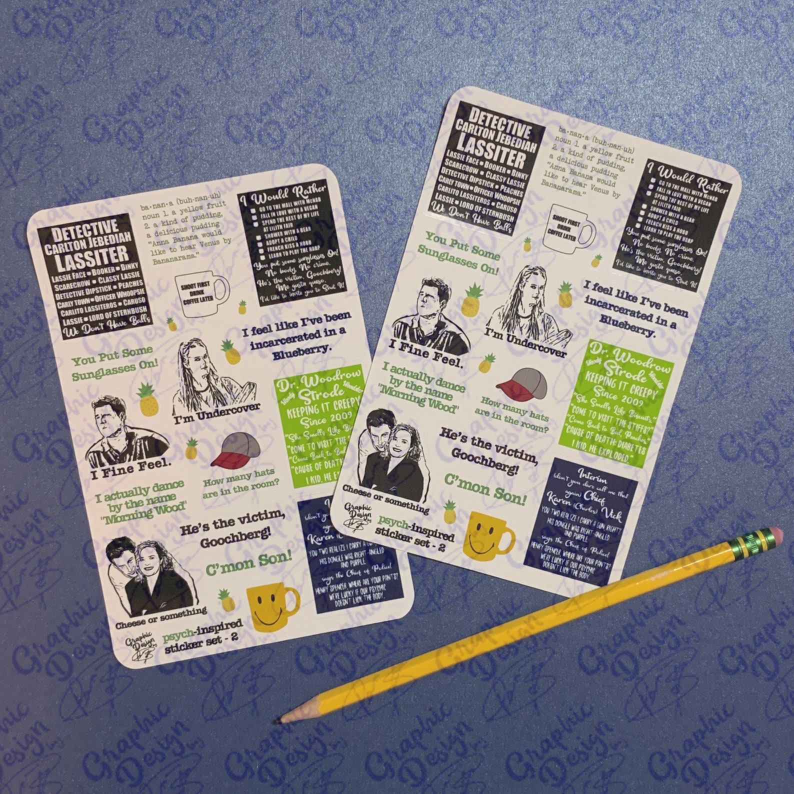 Psych Stickers Design 2 Psych Inspired Sticker Sheet Psych - Etsy