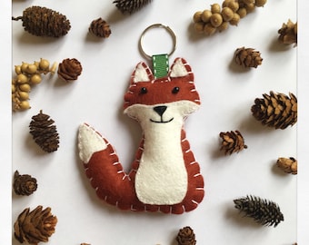Handmade Felt Fox Keyring Keychain Bag Charm Gift for an Animal Lover ...