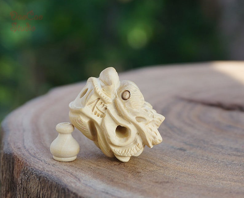 Natural Wood Guru Beadboxwood Guru Beads Carved Dragon - Etsy