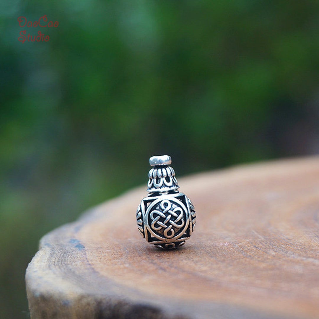10mm 925 Sterling Silver Guru Beads , Carved Chinese Knot Guru Bead ...