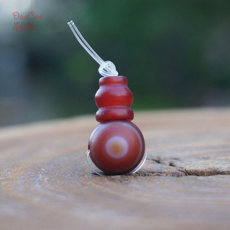 Red Agate Guru Beads With Perfect Eye Ring Black Natural - Etsy