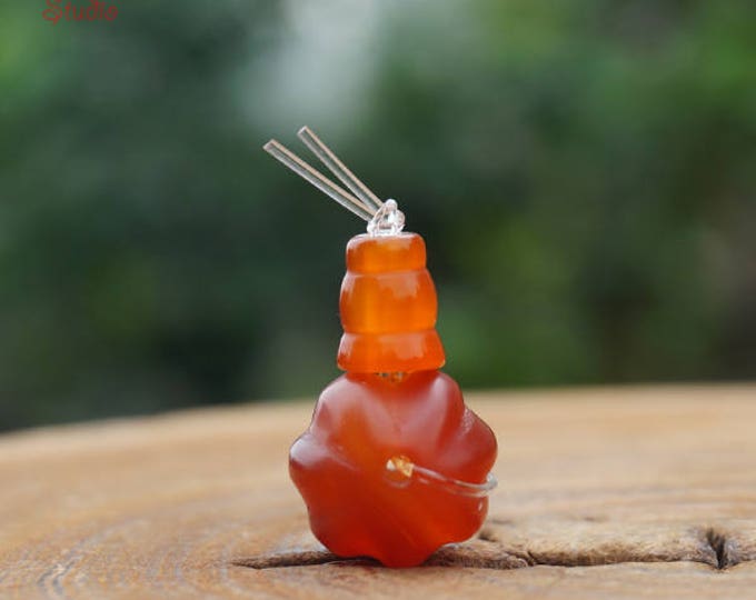 1pcs Natural Stone Guru Beads , Red Agate Guru Bead Pumpkin Bead ...