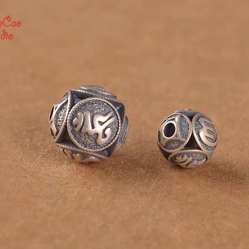 925 Sterling Silver Guru Beads Carved Big Flower Guru Bead | Etsy