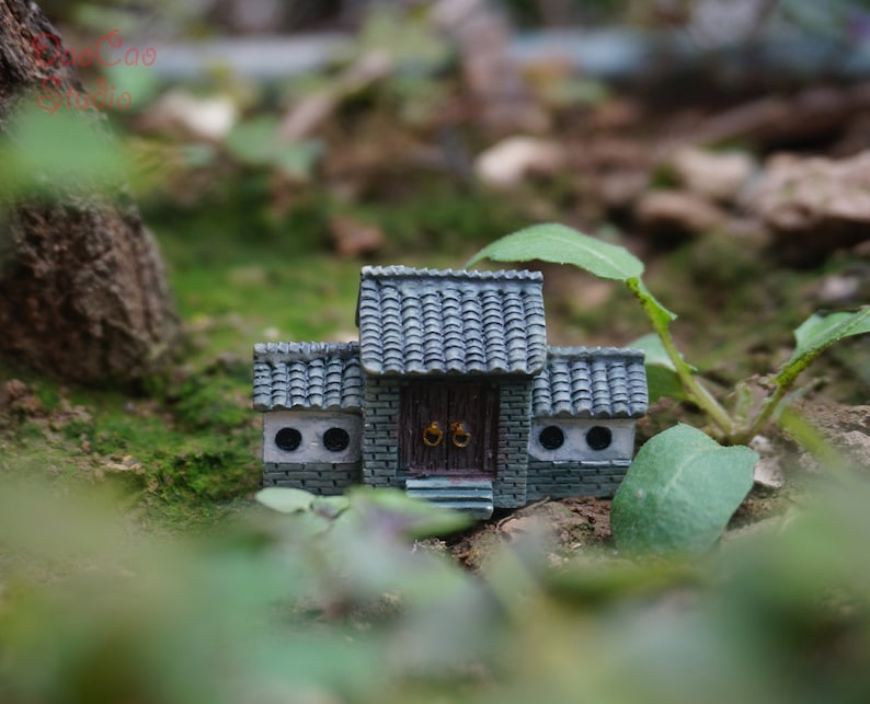 2pcs Resin Miniature Tiny Chinese House Mini Fairy Garden Supplies ...