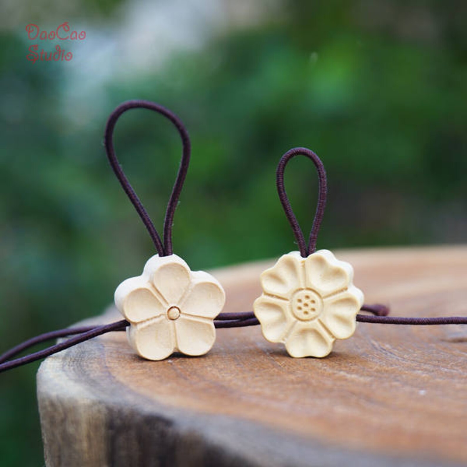 Natural Wood Guru Beadboxwood Guru Beads Carved Flower - Etsy