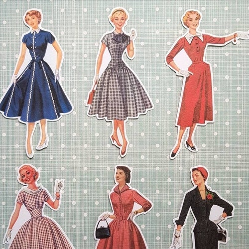 6 X Retro Girls Stickers 1940's 1950's 1960's. - Etsy