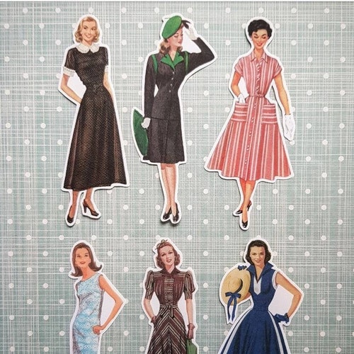 6 X Retro Girls Stickers 1940's 1950's 1960's. | Etsy
