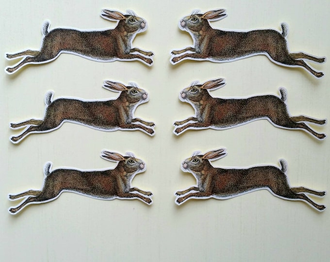 6 X Running Hare Stickers. Snail Mail Scrapbook Planner Journal ...