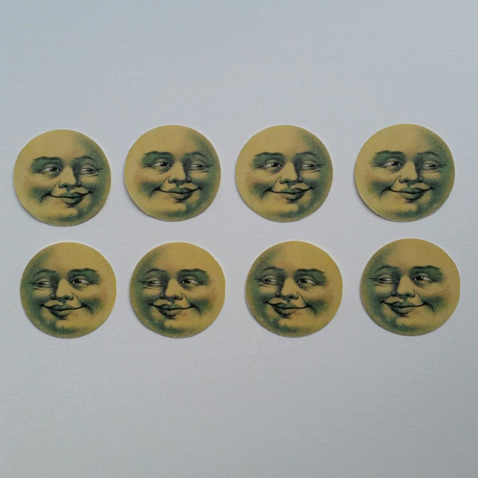 8 X Smiling Moon Stickers. Vintage Style. Retro. Snail Mail | Etsy