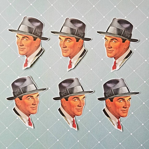 6 X Man Wearing a Fedora Stickers. Cute Stickers. Fashion. | Etsy