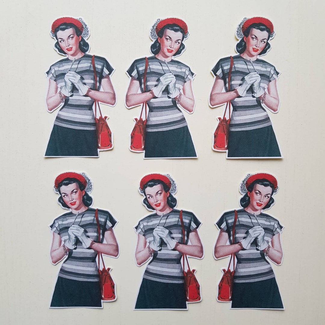 6 X Girl With a Red Hat Stickers. Cute Stickers. Retro. Snail Mail ...