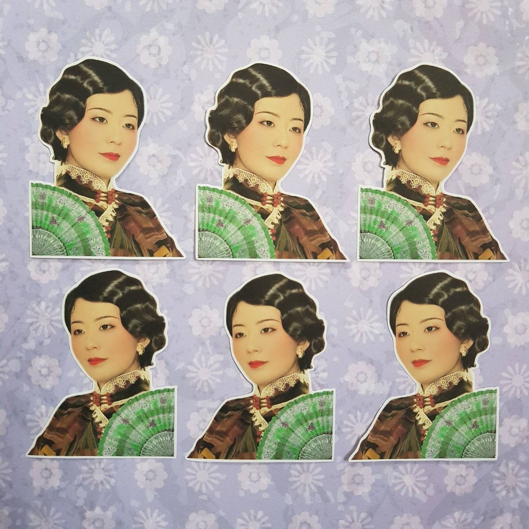 6 X Chinese Lady Stickers. Cute Stickers. Fashion. Snail Mail Scrapbook ...