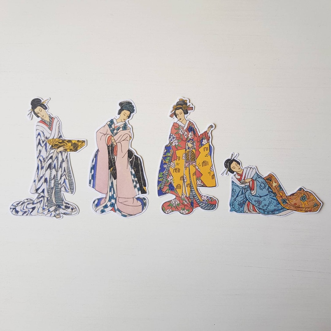 4x Ladies in Kimono Stickers. Cute Stickers. Fashion. Snail Mail ...