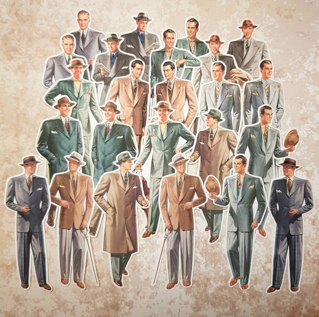 24 X Retro Men Stickers 1940's 1950's. Cute Stickers. - Etsy