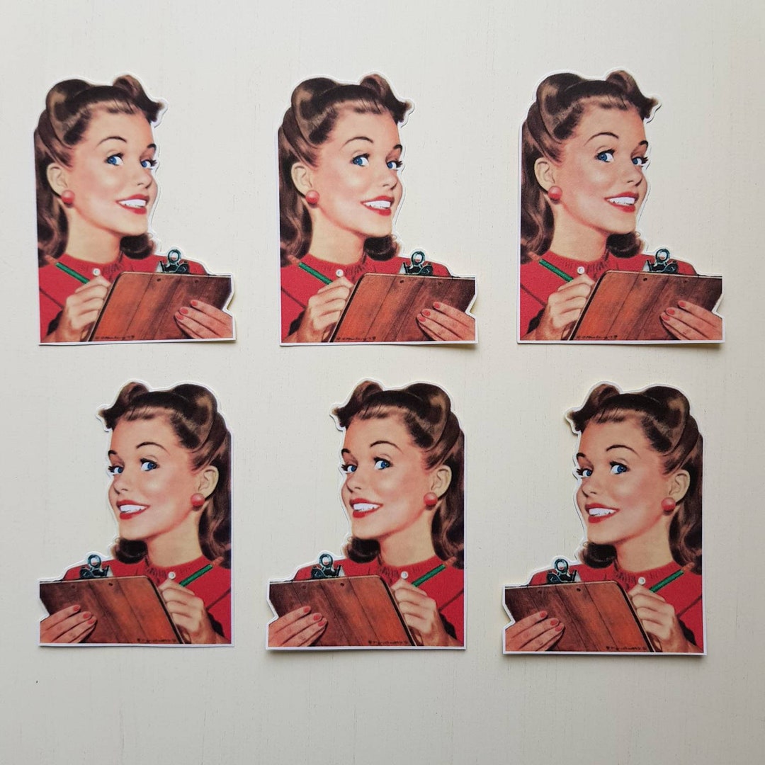 6 X Woman With a Clipboard Stickers. Cute Stickers. Fashion. - Etsy