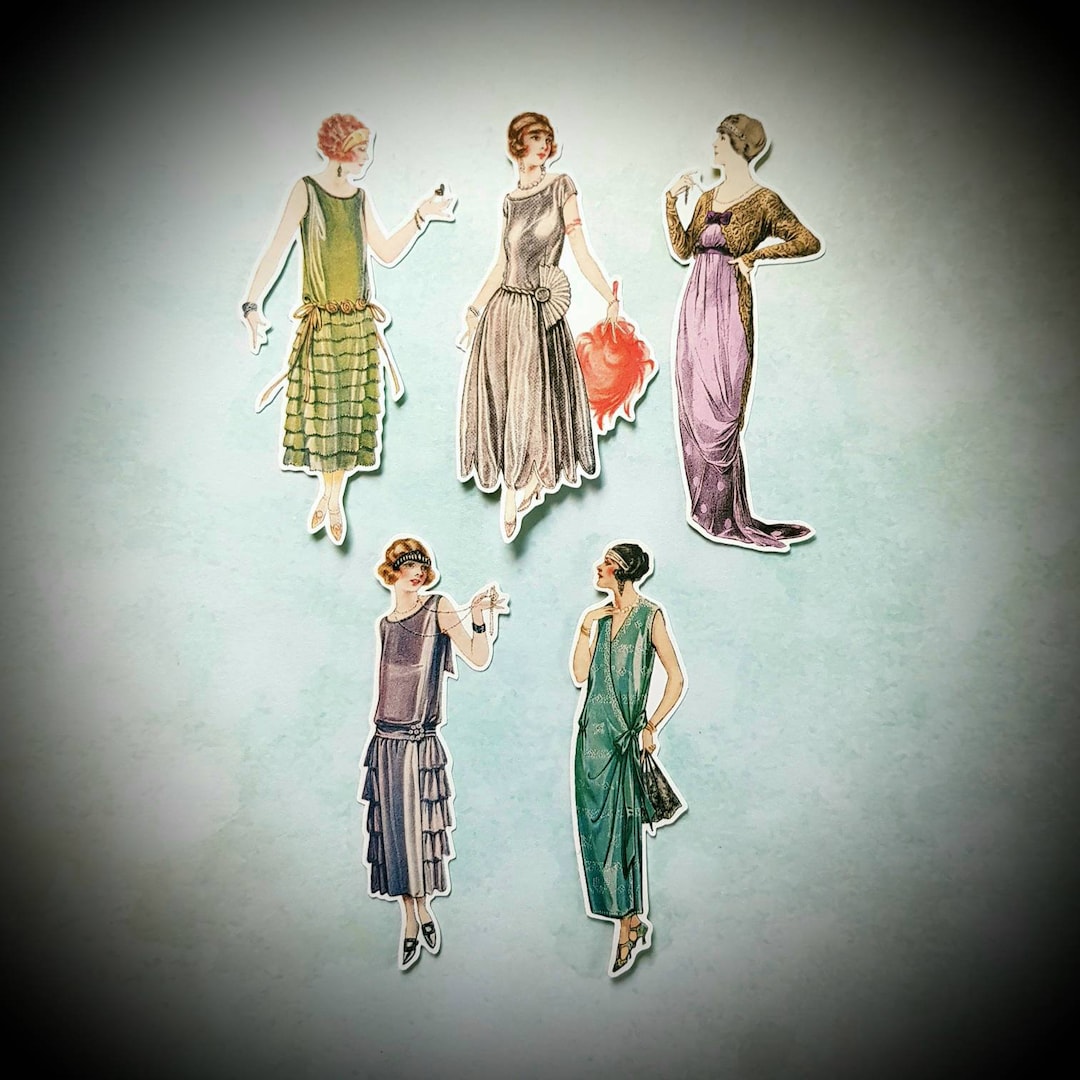 5x 1920s Evening Dresses Stickers. Cute Stickers. Fashion. Snail Mail ...