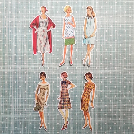 6 X Retro Girls Stickers 1940's 1950's 1960's. | Etsy