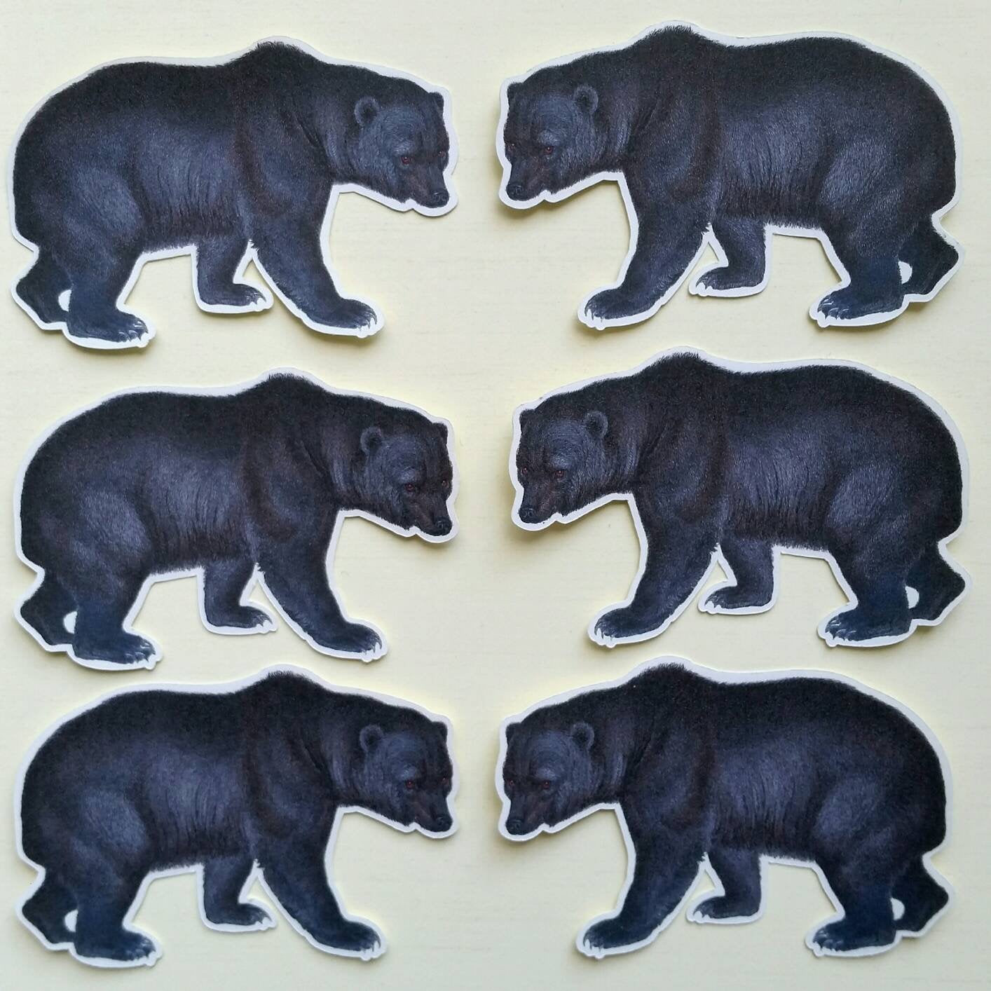 6 X Black Bear Stickers. Cute Stickers. Woodland. Snail Mail - Etsy UK
