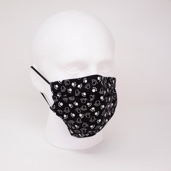 Mono Paws Pleated Face Mask | Etsy