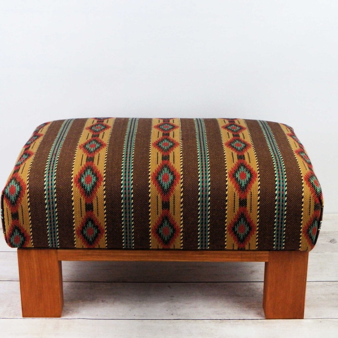 Western Decor Foot Stool Southwest Western Small Ottoman Ranch ...