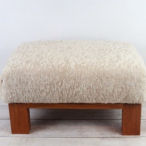 Sherpa Ottoman Shearling Footstool Beige Faux Sheepskin Pouf - Etsy