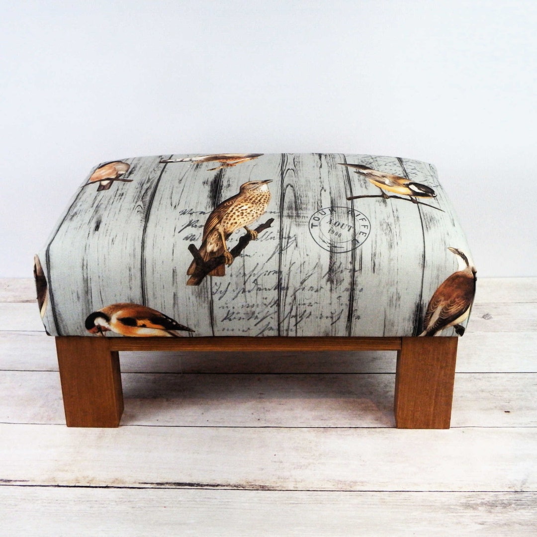 Rustic Foot Stool Small Wooden Ottoman Pouf Country Style Ottoman - Etsy