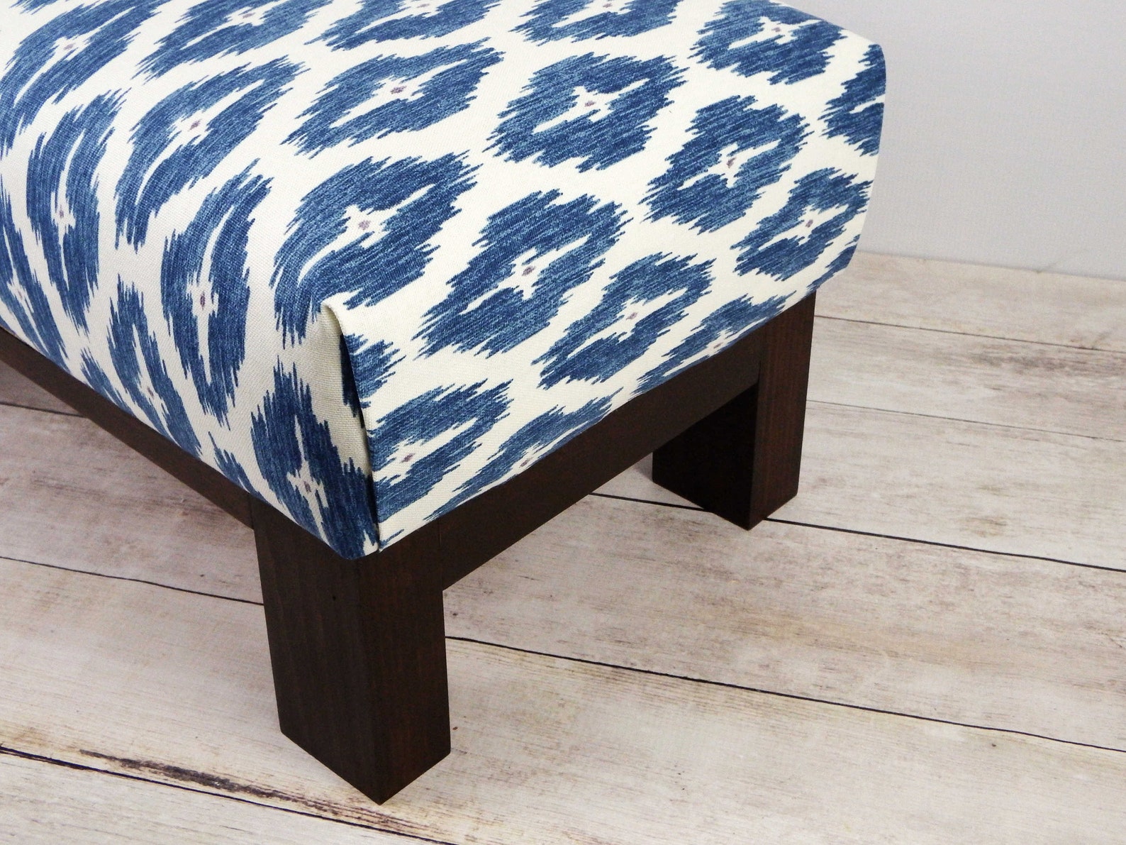 Blue Small footstool ottoman pouf blue footstool rustic | Etsy