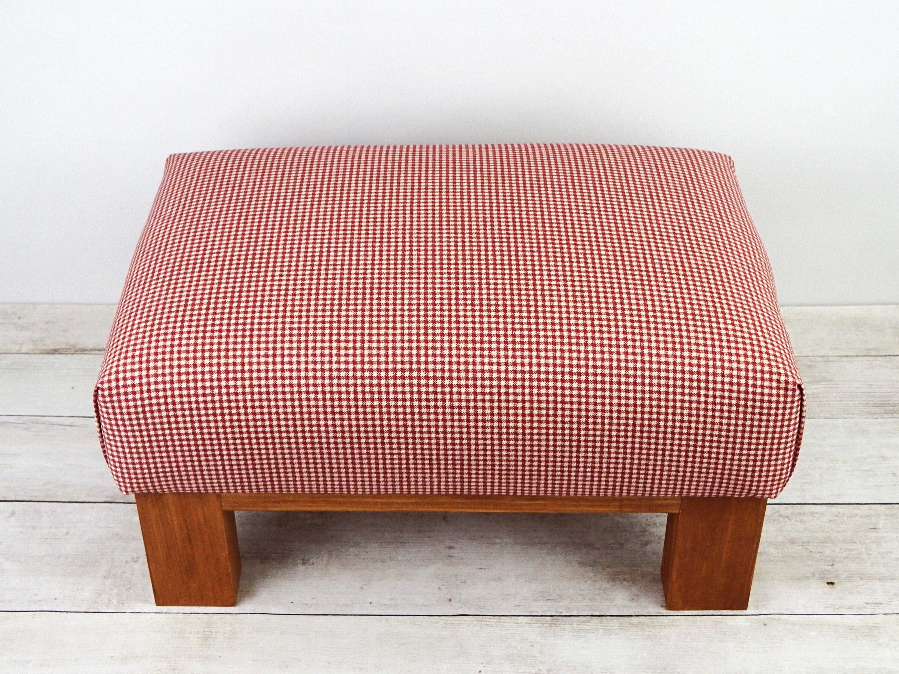 Red Gingham Stool - Etsy