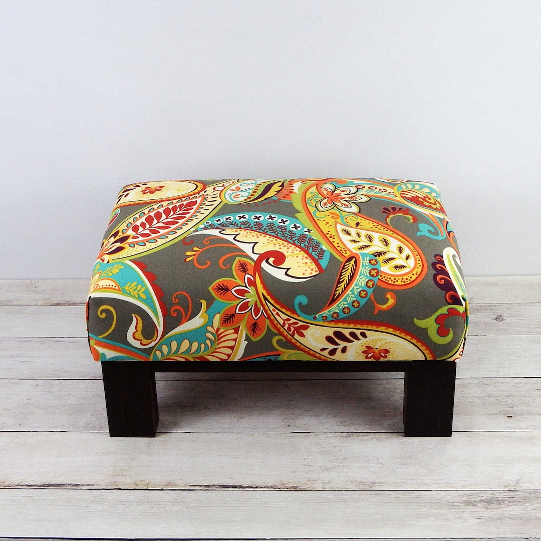Ottoman Small Colorful Footstool Boho Furniture Handmade - Etsy
