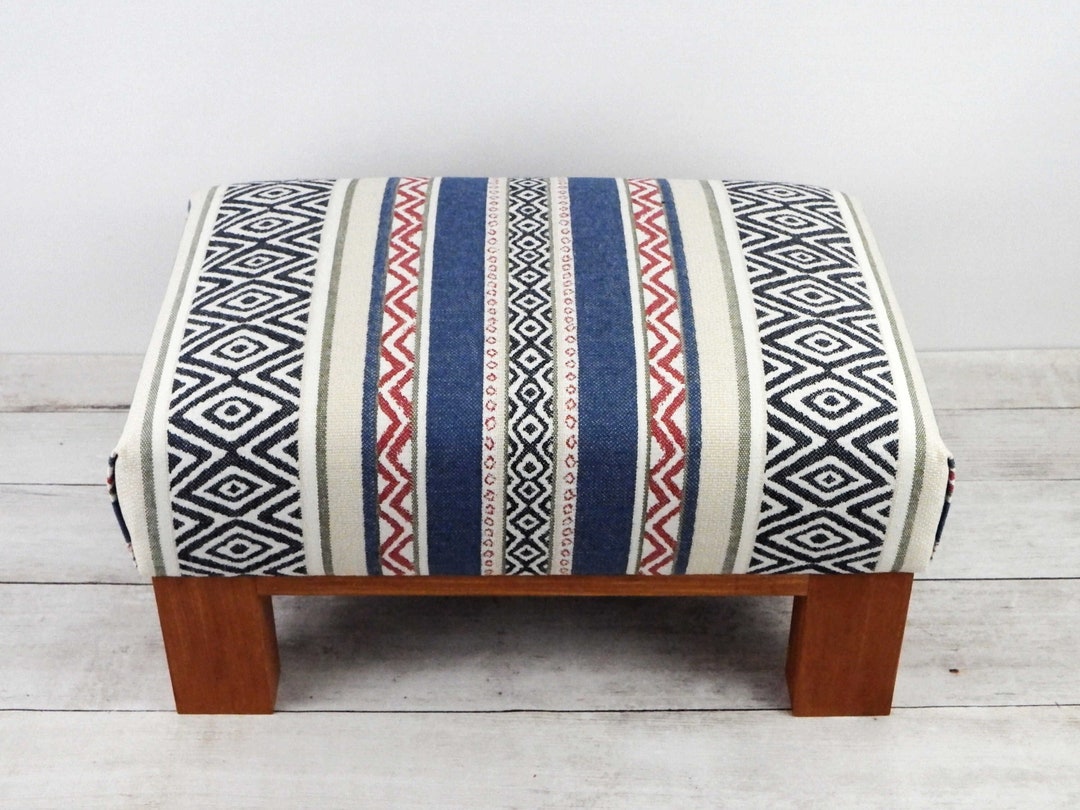 Southwestern Upholstered Ottoman - Western Decor - Rustic Boho ...