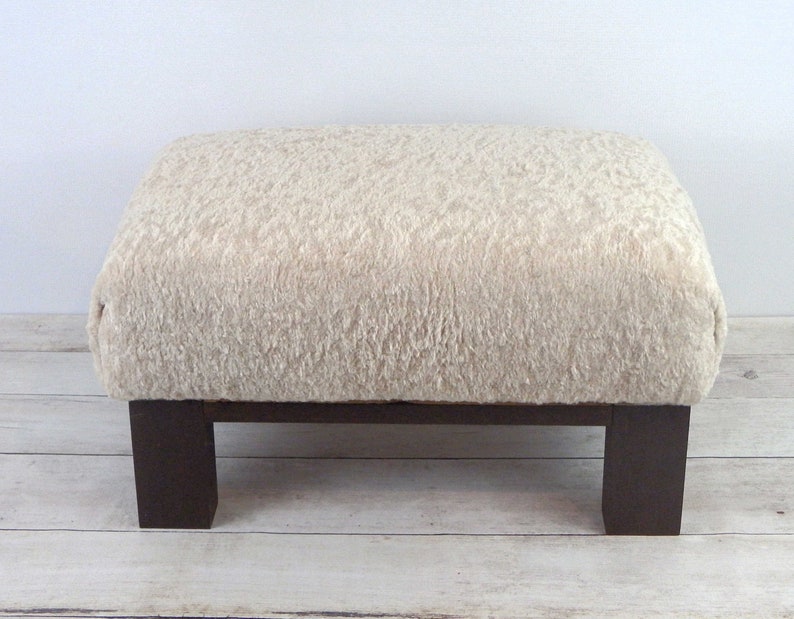 Sherpa Ottoman Shearling Footstool Beige Faux Sheepskin Pouf - Etsy