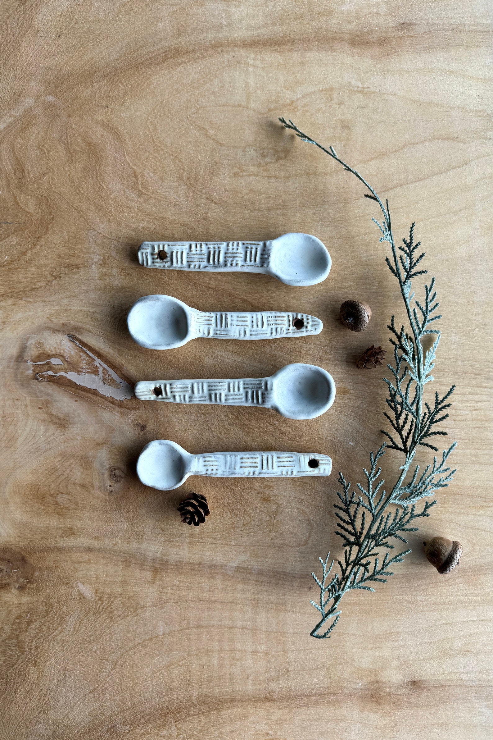 Ceramic Spoon, White Pottery Spoon, Salt Spoon, #802, Small Ceramic ...