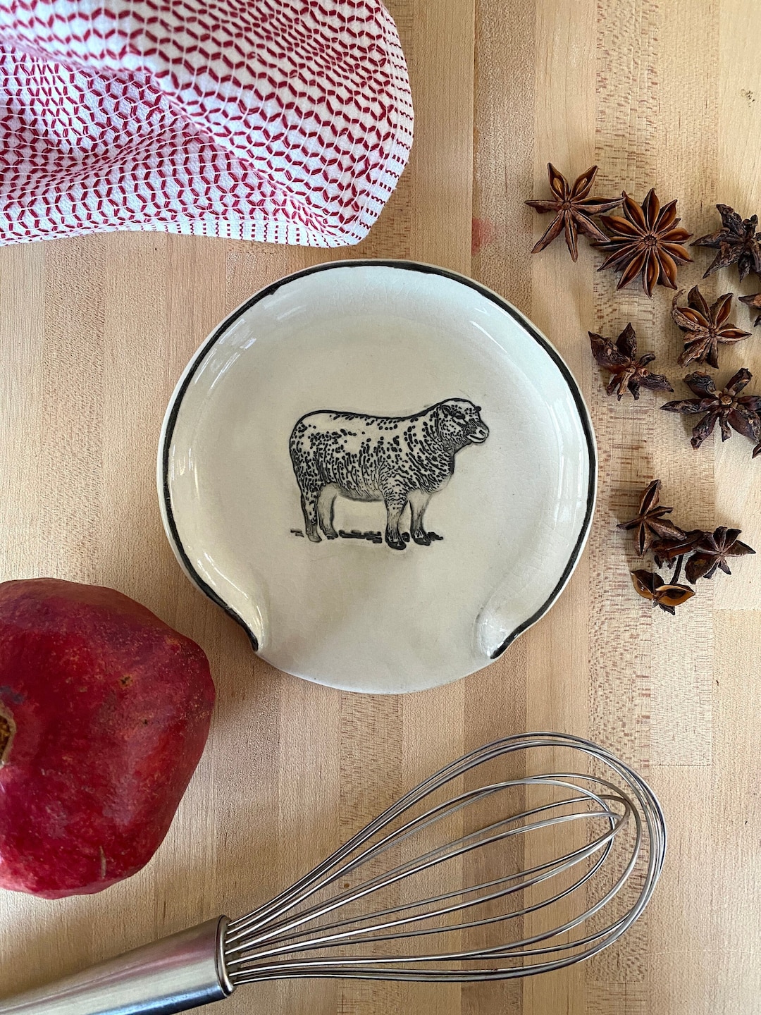 Spoon Rest, Sheep Spoon Rest, Cook's Gift, Farmhouse Pottery, Farmhouse ...