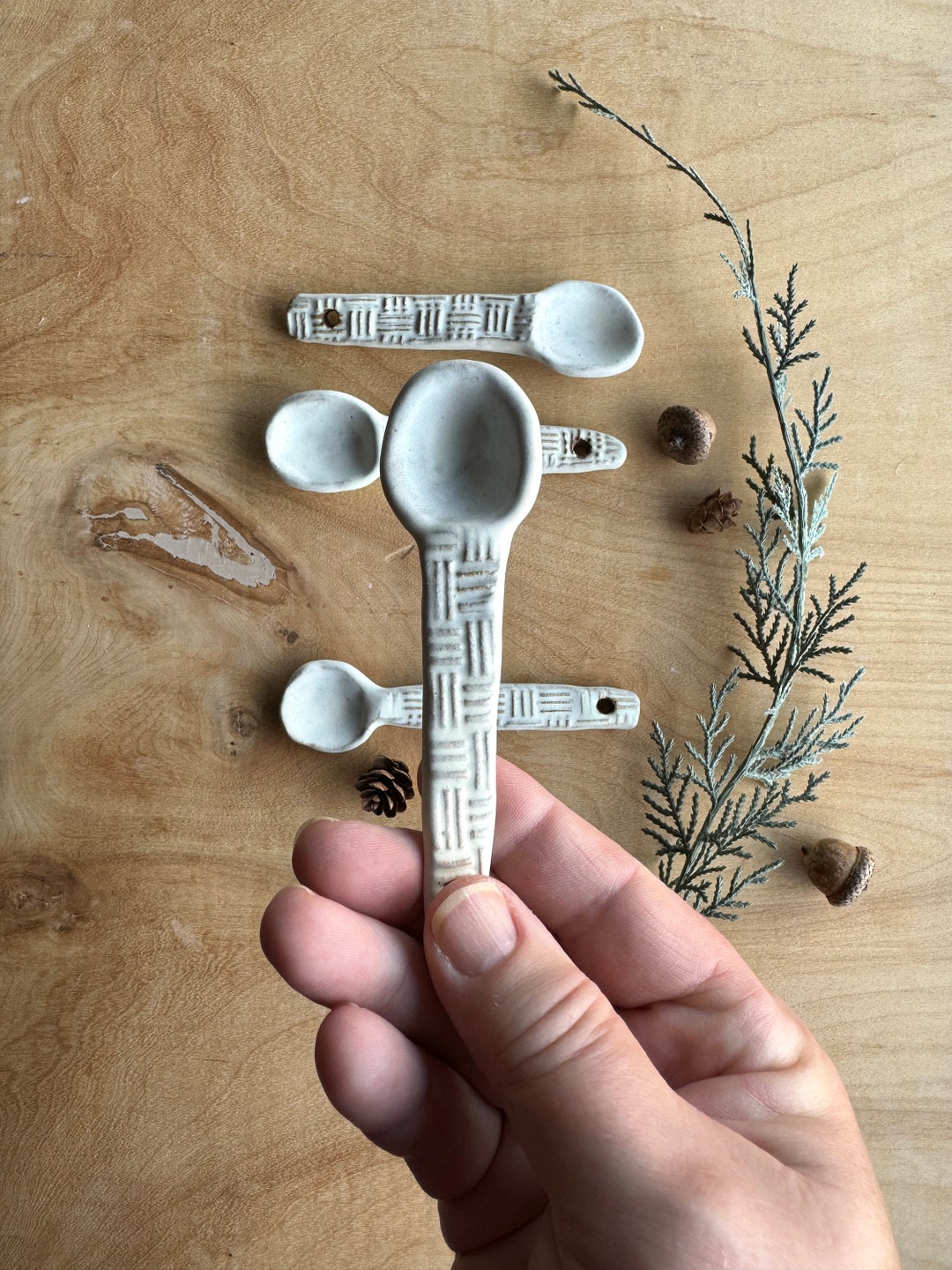 Ceramic Spoon, White Pottery Spoon, Salt Spoon, #802, Small Ceramic ...