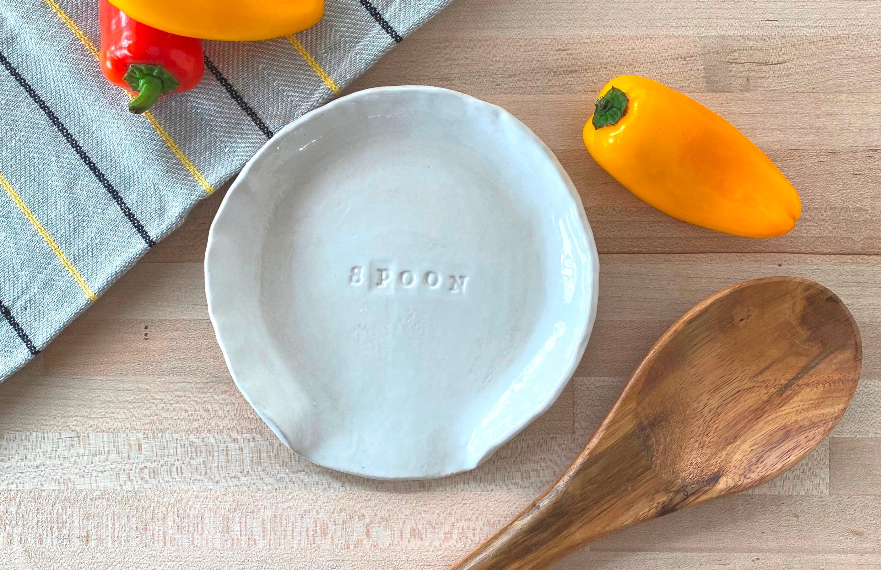 Spoon Rest Farmhouse Spoon Rest Classic White Pottery | Etsy