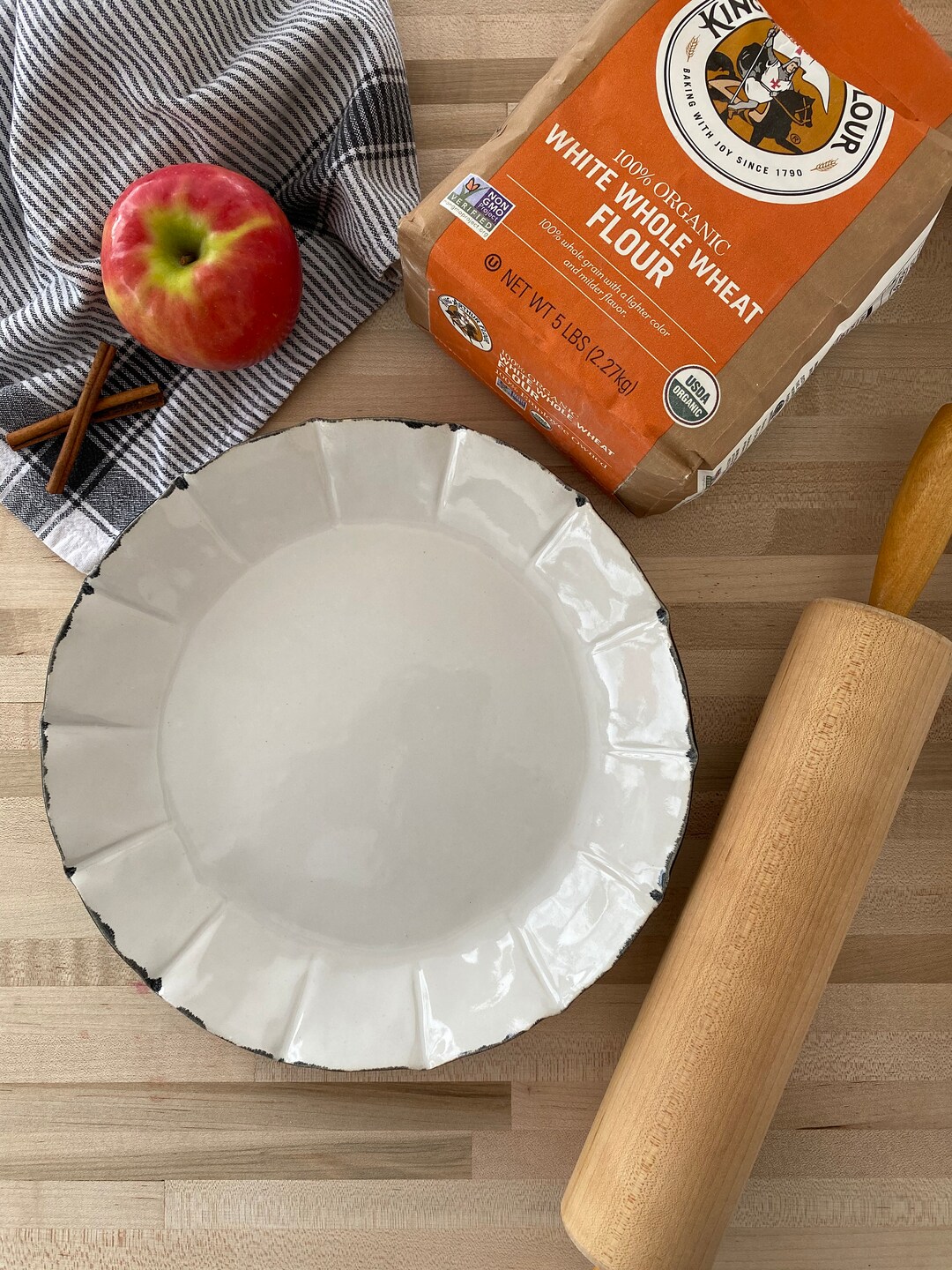 Pie Plate, 10" Ceramic Pie Dish, Gift for the Cook, Modern Farmhouse ...