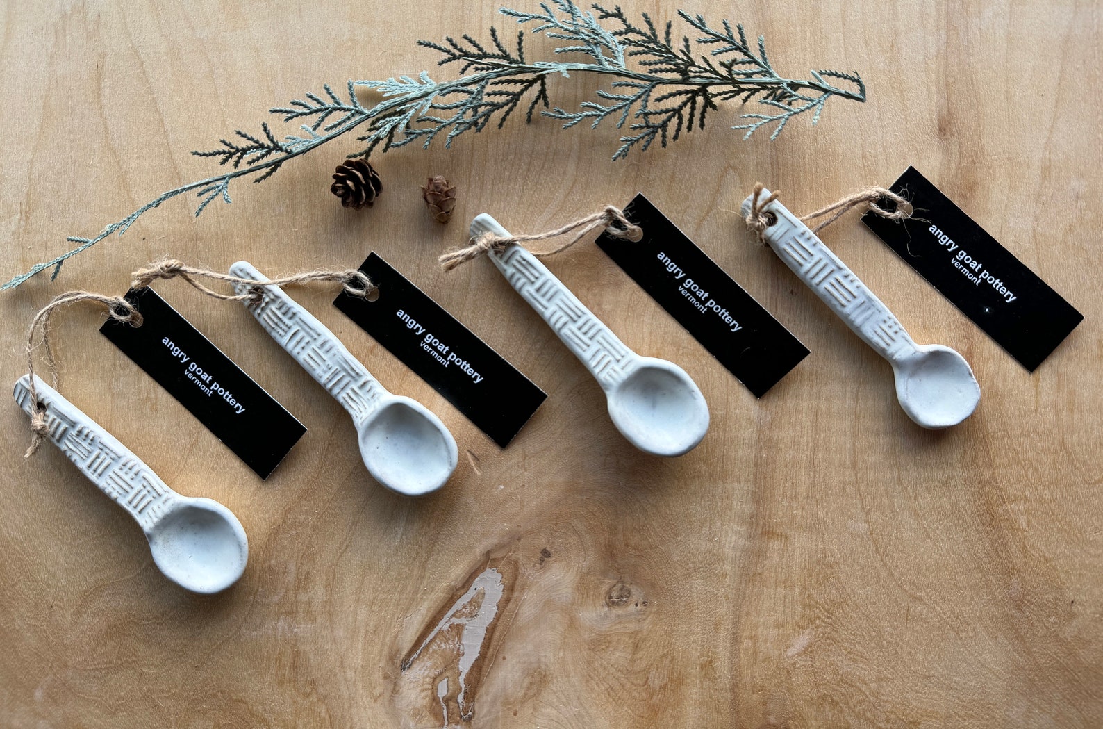 Ceramic Spoon, White Pottery Spoon, Salt Spoon, #802, Small Ceramic ...