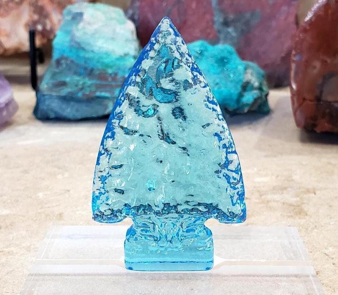 80g Cobalt Blue Glass Arrowhead - Etsy