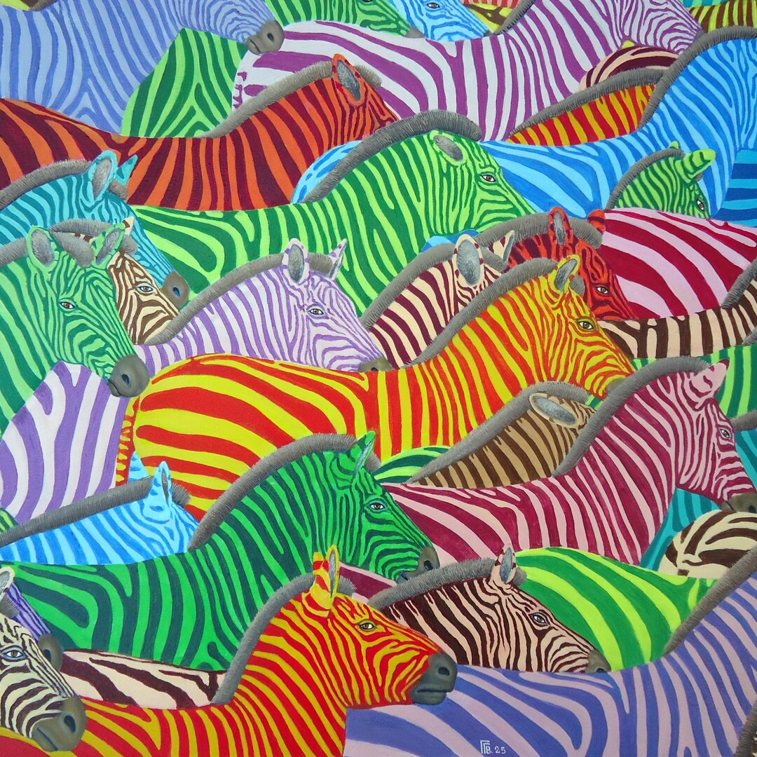 ZIG ZAG ZEBRAS 4 - Original Oil Painting by Grigor Velev - Etsy