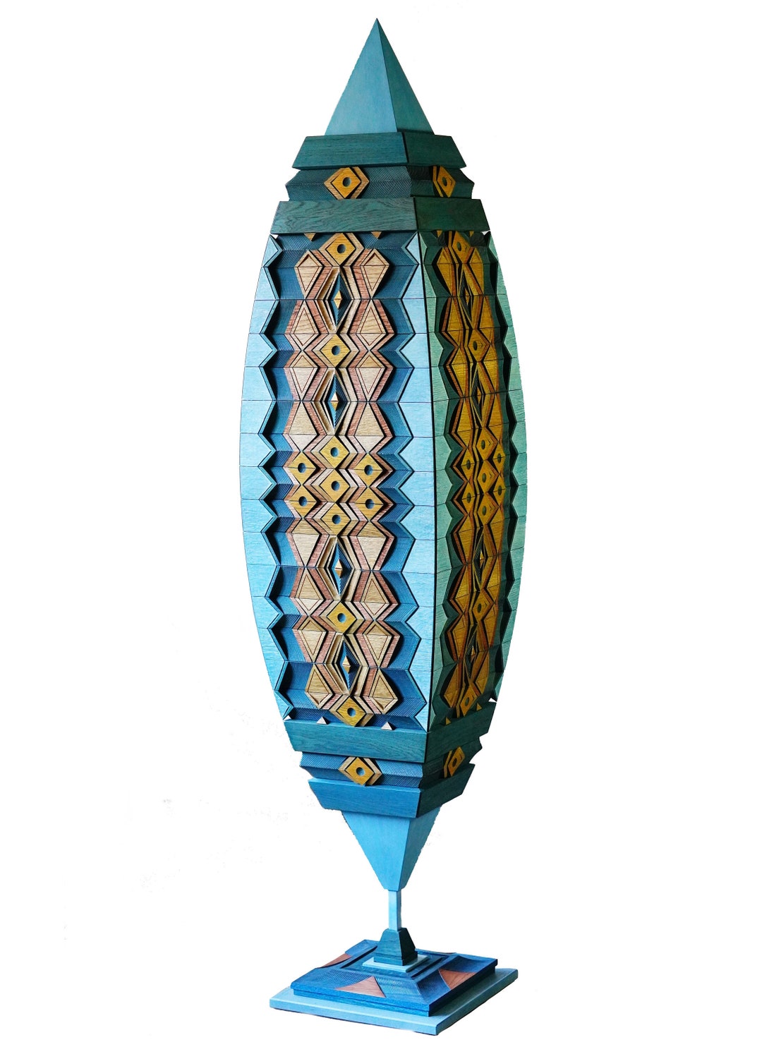 THE BLUE SPINDLE Original Wood Sculpture by Sava Draganov - Etsy