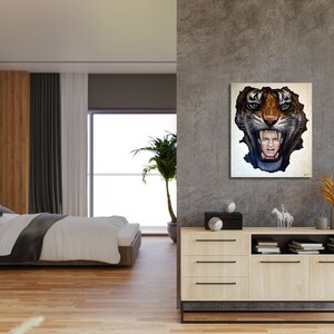 HOWLING TIGER Original Oil Painting by Grigor Velev - Etsy