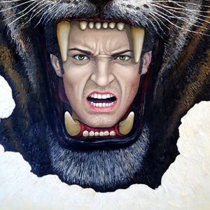 HOWLING TIGER Original Oil Painting by Grigor Velev - Etsy