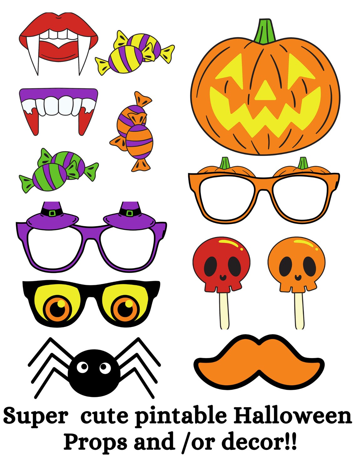 Halloween Printable Props and Décor-great Party Item! Comes With Over ...