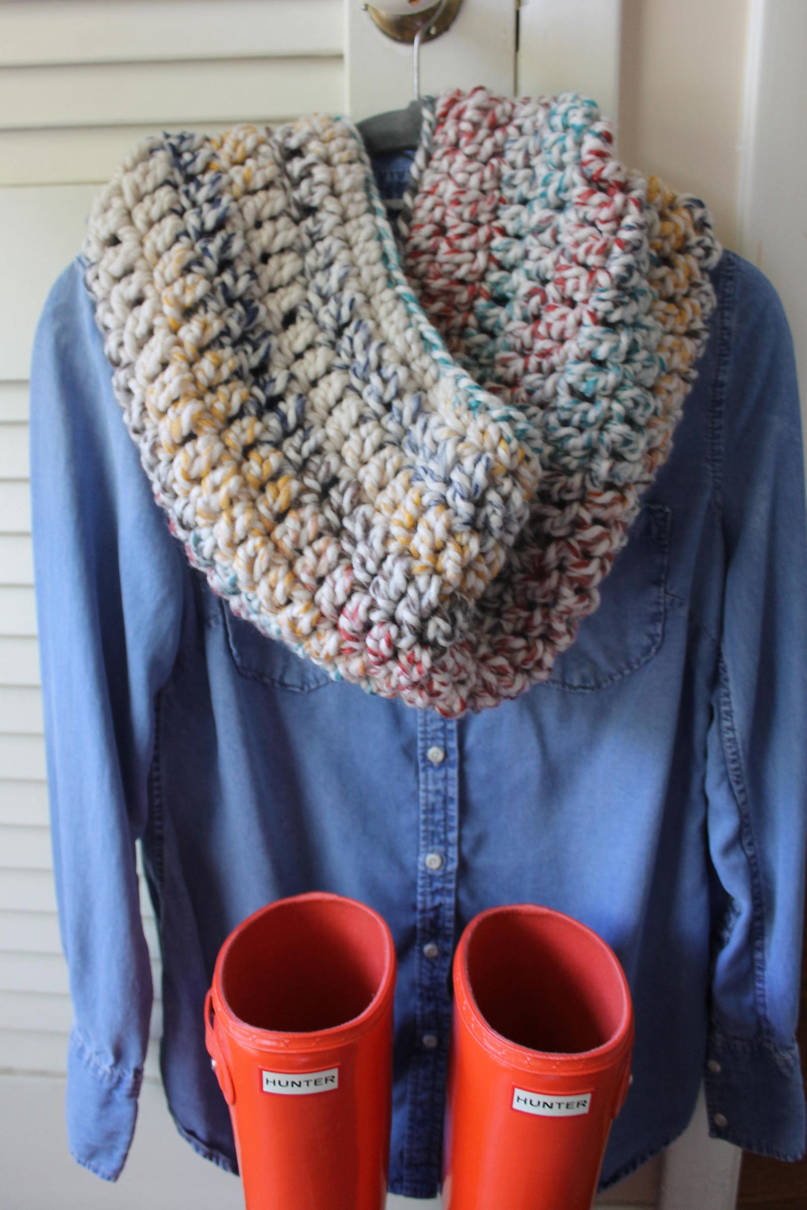 Chunky Cowl-neck Scarf in Circus - Etsy