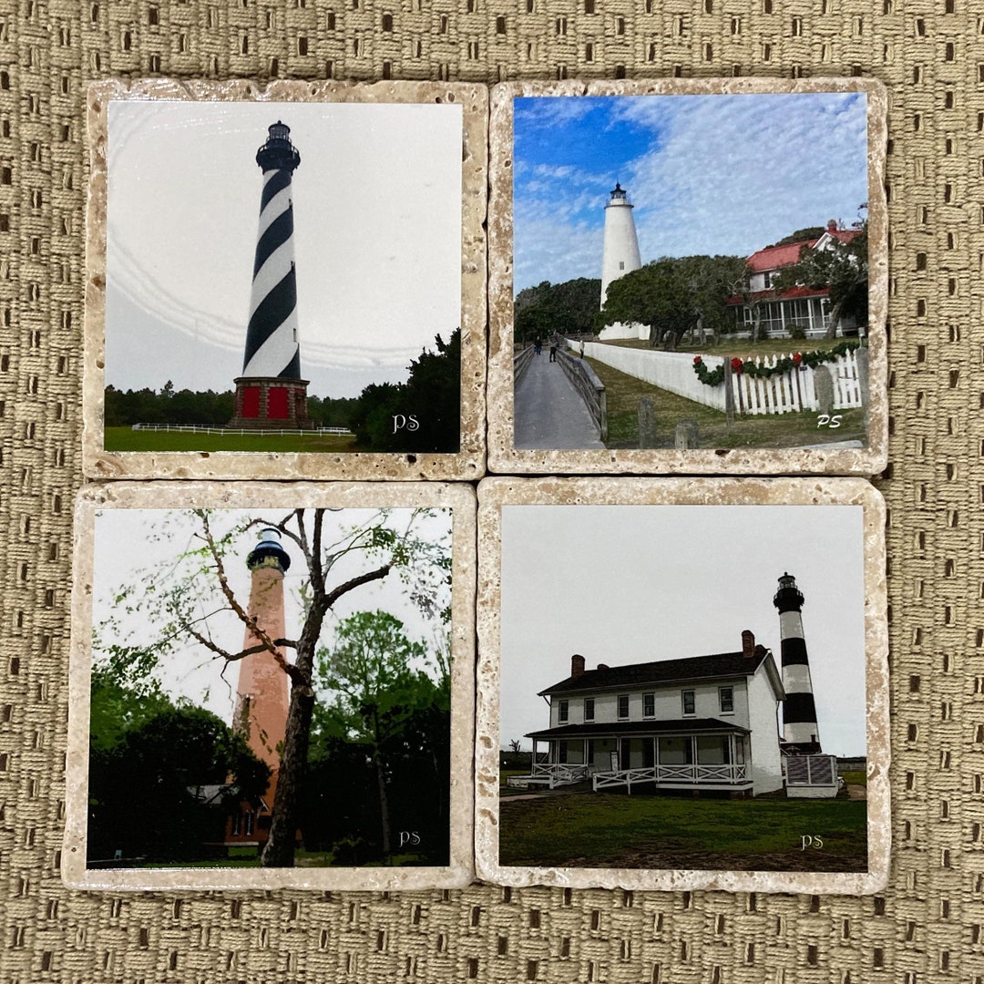 Outer Banks North Carolina Lighthouse Drink Coasters - Etsy