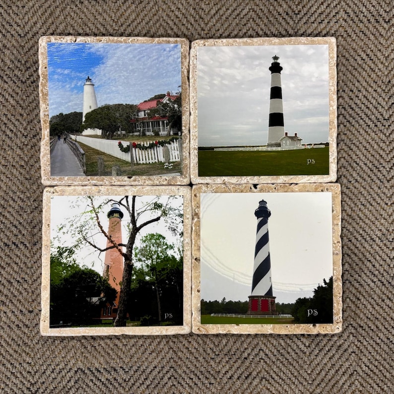 Outer Banks North Carolina Lighthouse Drink Coasters - Etsy
